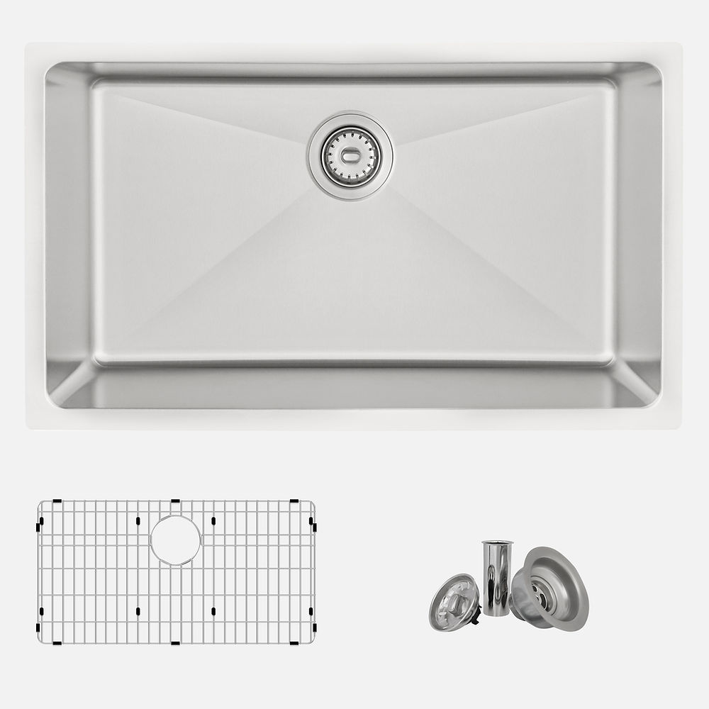 Stylish VALENCIA 31" Dual mount Single Bowl Kitchen Sink, 16 Gauge Sta ...