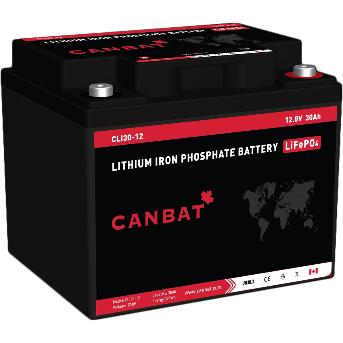 Canbat 12V 30Ah LiFePO4 Lithium Battery - CLI30-12 — Rise