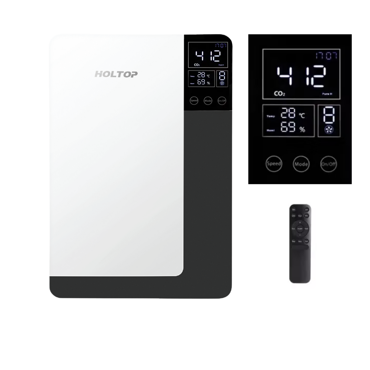 Holtop 100 CFM Wall-Mounted Ductless Energy Recovery Ventilator with C ...