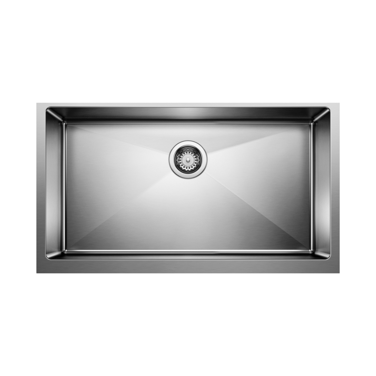 Blanco QUATRUS R15 U Super Single Apron Stainless Steel Kitchen Sink — Rise