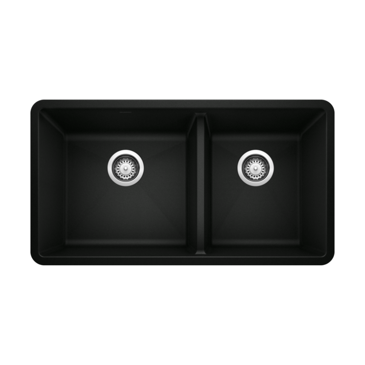 Blanco PRECIS U 1¾ Double Bowl SILGRANIT Undermount Kitchen Sink — Rise